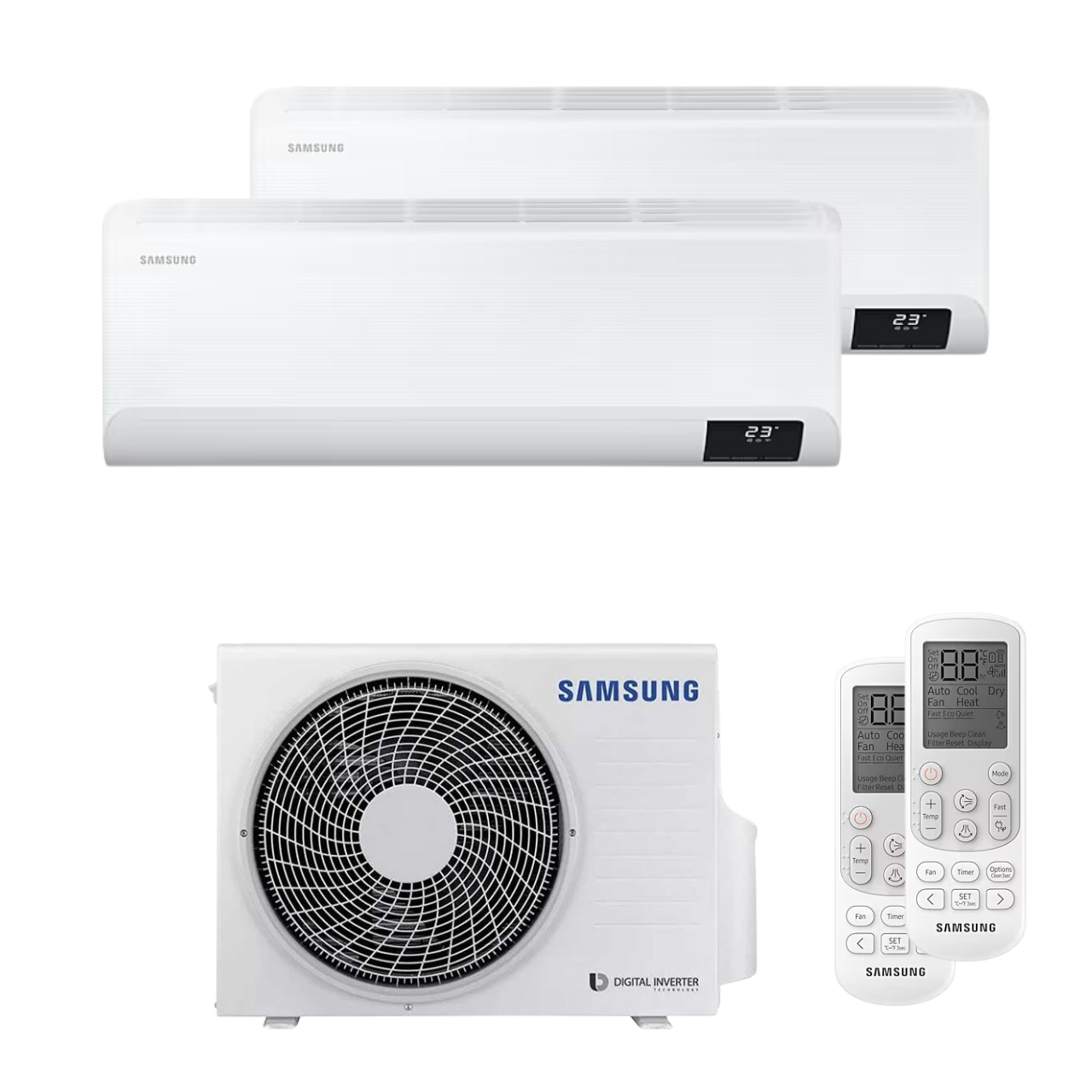 KIT CONDIZIONATORE 9000+9000 BTU DUAL SPLIT WI-FI CEBU SAMSUNG ...